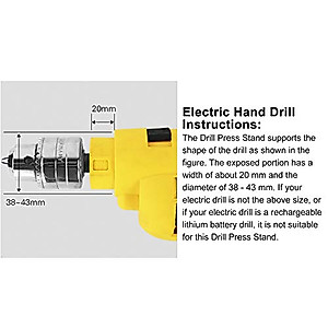 Adjustable Drill Press Stand for Drill Workbench Repair Tool Universal Bench Clamp Support Tool, Drill Press Table, Drill Stand for Hand Drill Single Hole Aluminum Base (1 Mounting Hole)
