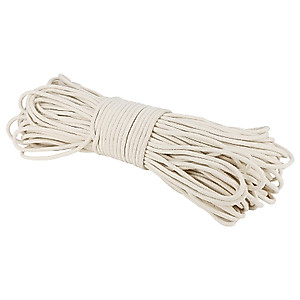 SOUJAP 328 Feet 5/16 Inch Cotton Rope, White Cotton Sash Cord, 8mm Thick Cotton Clothesline Rope for DIY, Decoration, Tie Down