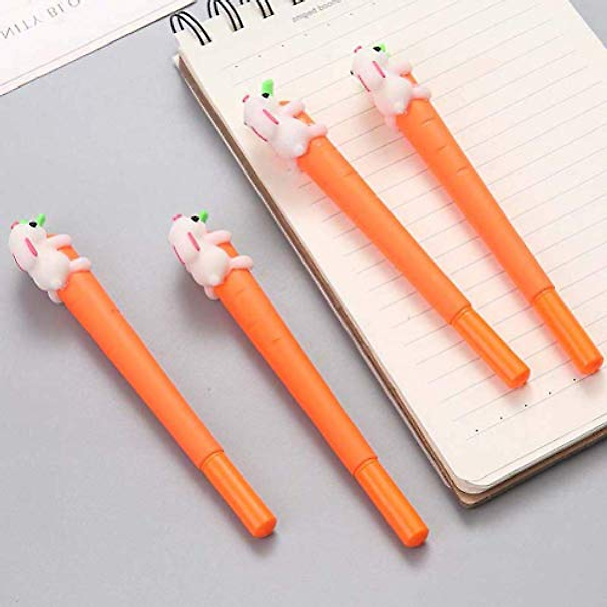 BinaryABC Carrot Bunny Rabbit Gel ink Pen,Easter Gift Easter Party Decoration,5Pcs