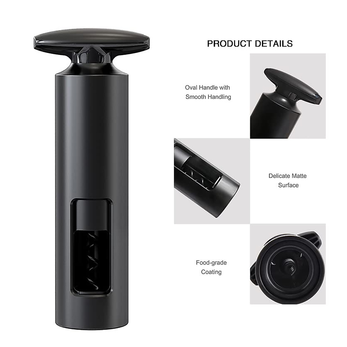 Operated Wine Bottle Corkscrew Opener Sets with Foil Cutter, Wine Aerator Pourer, Vacuum Stoppers, Self-Pulling Reusable Wine Bottle Openers with Accessories Home Party Christmas Gift(4-in-1 Set)