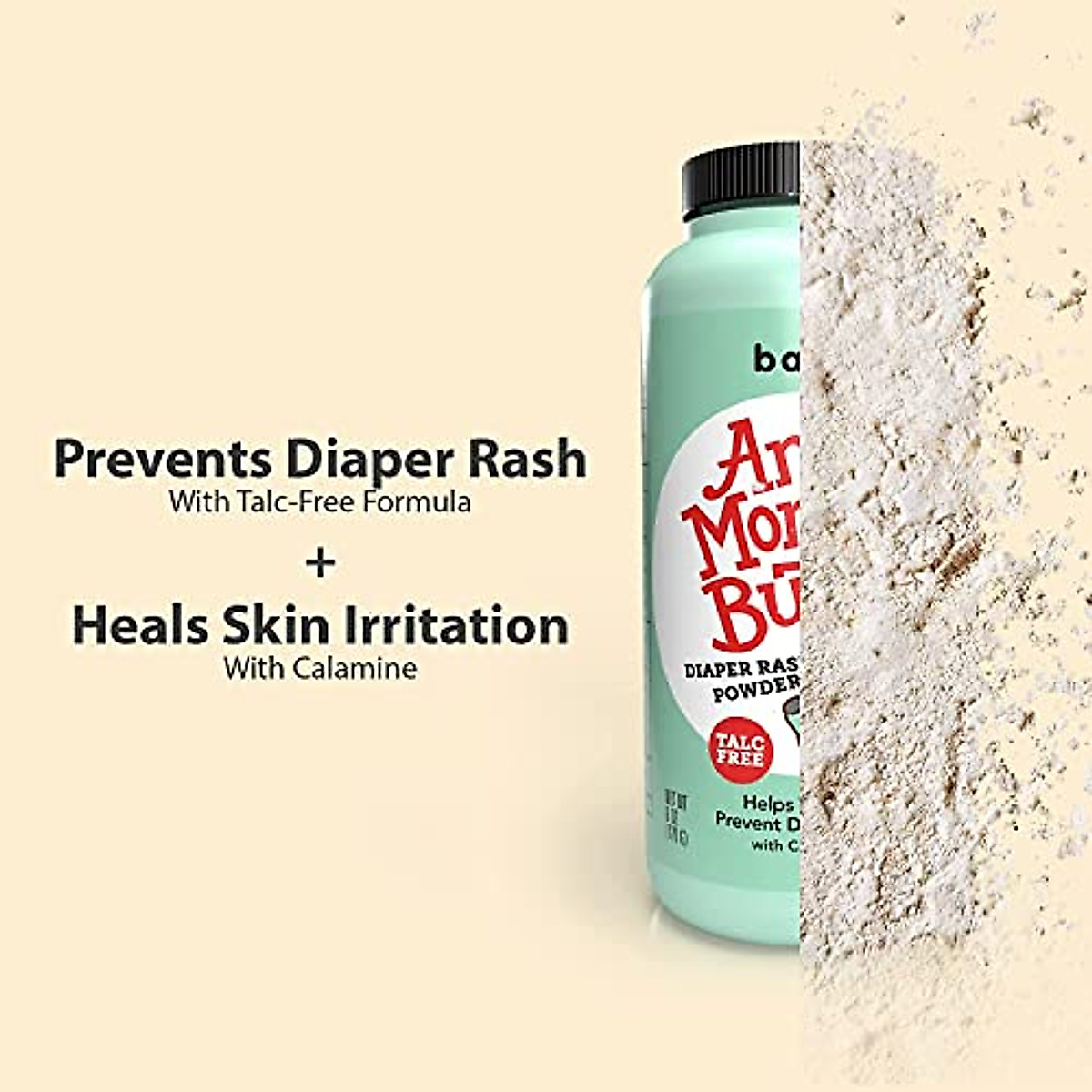 Anti Monkey Butt Baby Powder with Calamine, Prevents Diaper Rash and Absorbs Moisture, Talc Free, 6 Ounces