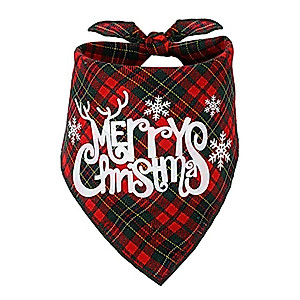 Set of 2 Dog Christmas Bandanas Xmas Bandanas for Cat Triangle Small Medium Large Dog Scarf Pet Bibs