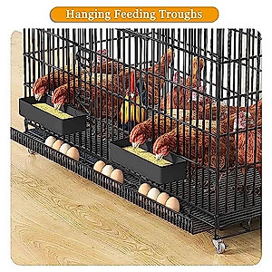 Indoor Bunny Cage Rabbit Hutch Small Animal Cage Guinea Pig Cages Large Hen House with Pull Out Tray & Feeding Trough Big Hamster Cages Chinchilla Cage