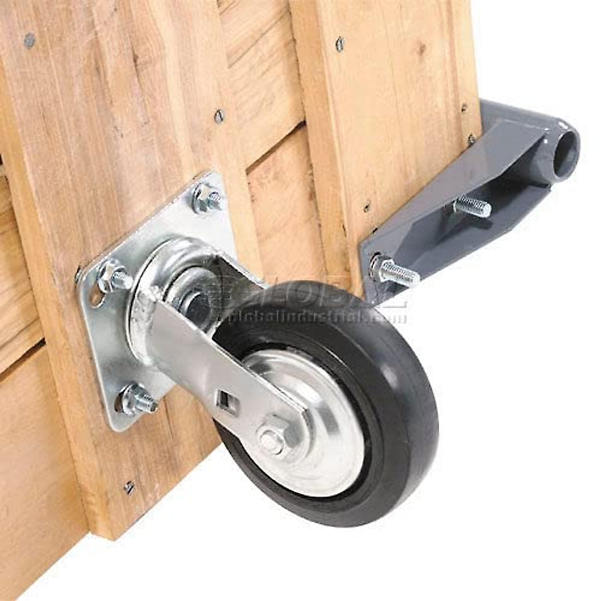 Global Industrial Platform Truck w/Hardwood Deck, 48 x 24, 1400 Lb. Capacity, 5" Rubber Casters