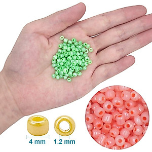 EuTengHao 6000pcs Glass Seed Beads Small Craft Beads for DIY Bracelet Necklaces Crafting Jewelry Making Supplies with Two 0.8mm Clear Bracelet String (4mm, 250 Per Color, 24 Colors)
