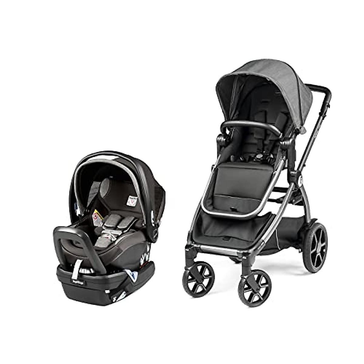 Peg Perego Ypsi Travel System - Includes Ypsi Lightweight Reversible Stroller and Primo Viaggio 4-35 Nido Infant Car Seat - Made in Italy - Atmosphere (Grey)