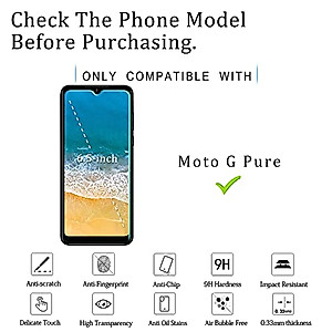 KATIN [2-Pack] Designed for Moto G Pure Tempered Glass Screen Protector, Anti Scratch, Bubble Free, Easy to Install