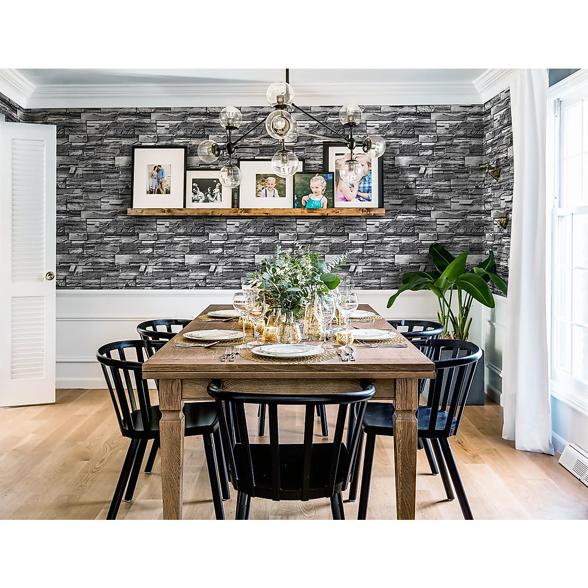 Timeet Brick Stone Wallpaper Peel and Stick Wallpaper Faux Stone Wallpaper 17.3"x118.1" Brick Wallpaper Self Adhesive Removable Wallpaper for Bedroom Living Room Wall Decor