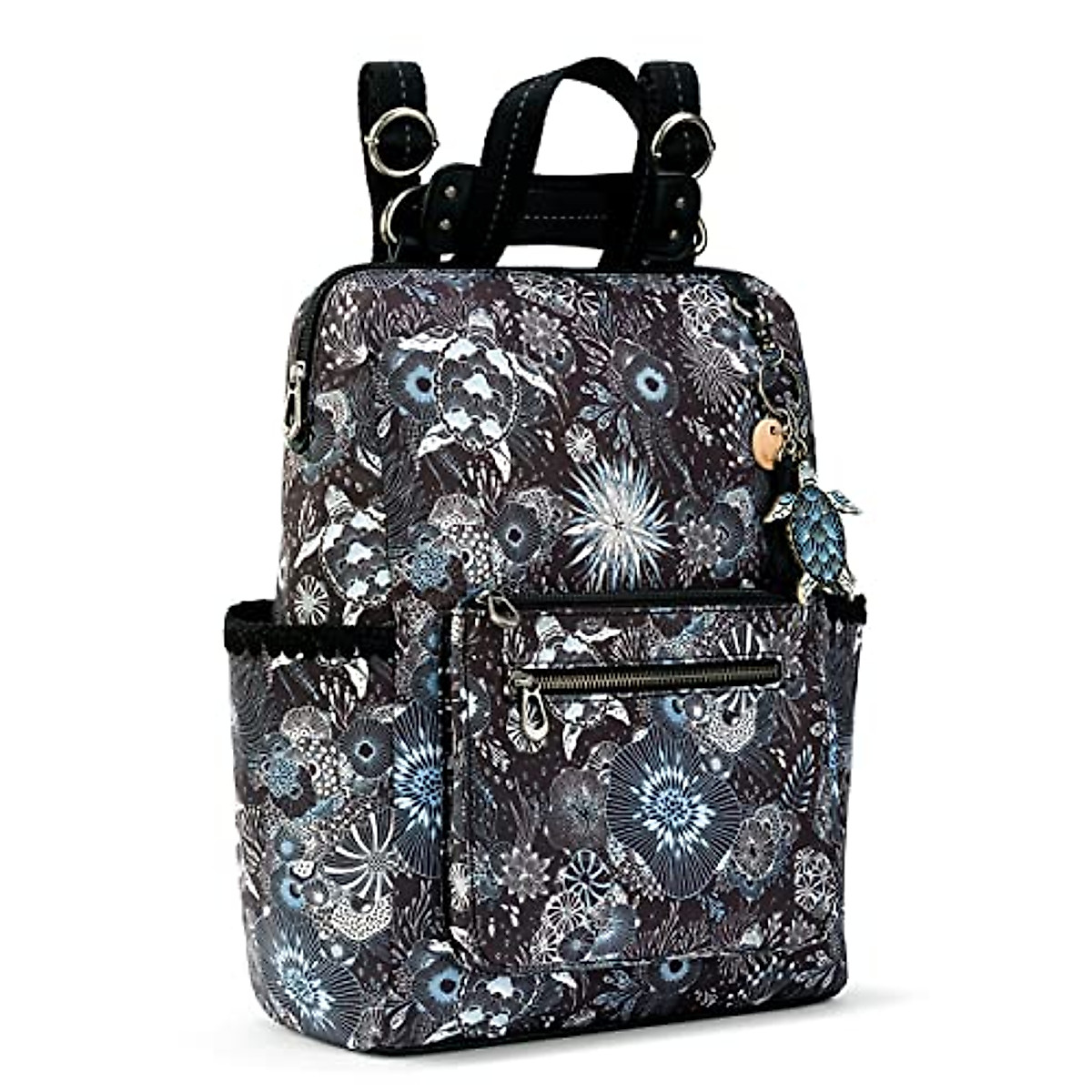 Sakroots womens Eco-twill, Laptop Compartmen Loyola Backpack in Eco Twill Convertible Purse with Adjustable Crossbody Strap Multifunctional Bag, Midnight Seascape, One Size US