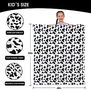 inhand Cow Print Blanket, Fuzzy Baby Girl Cow Print Throw Blankets for Couch, Kids Fleece Throw Blanket, Soft Warm Plush Cow Toddler Blanket for Boys, Flannel Throw Blankets for Children, 40''x60''