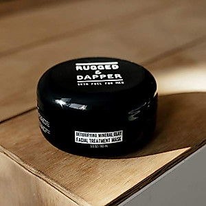 RUGGED & DAPPER Detox Mineral Clay Facial Mask | Natural Acne & Age Defense Treatment for Men- 5.5 Oz