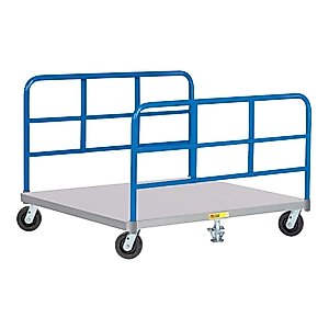 Little Giant PDS48-6PH2FL-2H Pallet Dolly with Double End Rack and Dual Floor Locks, 3600lbs Load Capacity, 48" Width, 48" Length