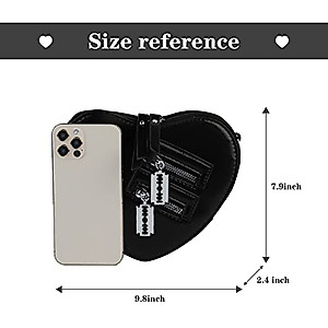 Oweisong Women Red Heart Purse Cute Black Heart Shaped Crossbody Bag Mini Ladies Chain Clutch Shoulder Handbags