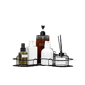 Shower Caddy Corner, Corner Shower Shelf for Bathroom, Shower Corner Shelf with 8 Hooks, No Drilling Self Adhesive