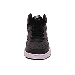 Nike Women's Court Vision Mid Sneaker, Black/White, 6.5
