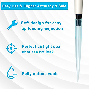 ONiLAB Pipette Tips 1000 UL/ 1mL 500 PCS Clear Blue Laboratory Universal Plastic Liquid Pipettor Tips Polypropylene (PP) Autoclavable