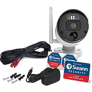 Swann NVW-800CAM 4K WiFi IP Digital Still Image Video Camera with Flashing Lights & Siren - 1 Pack