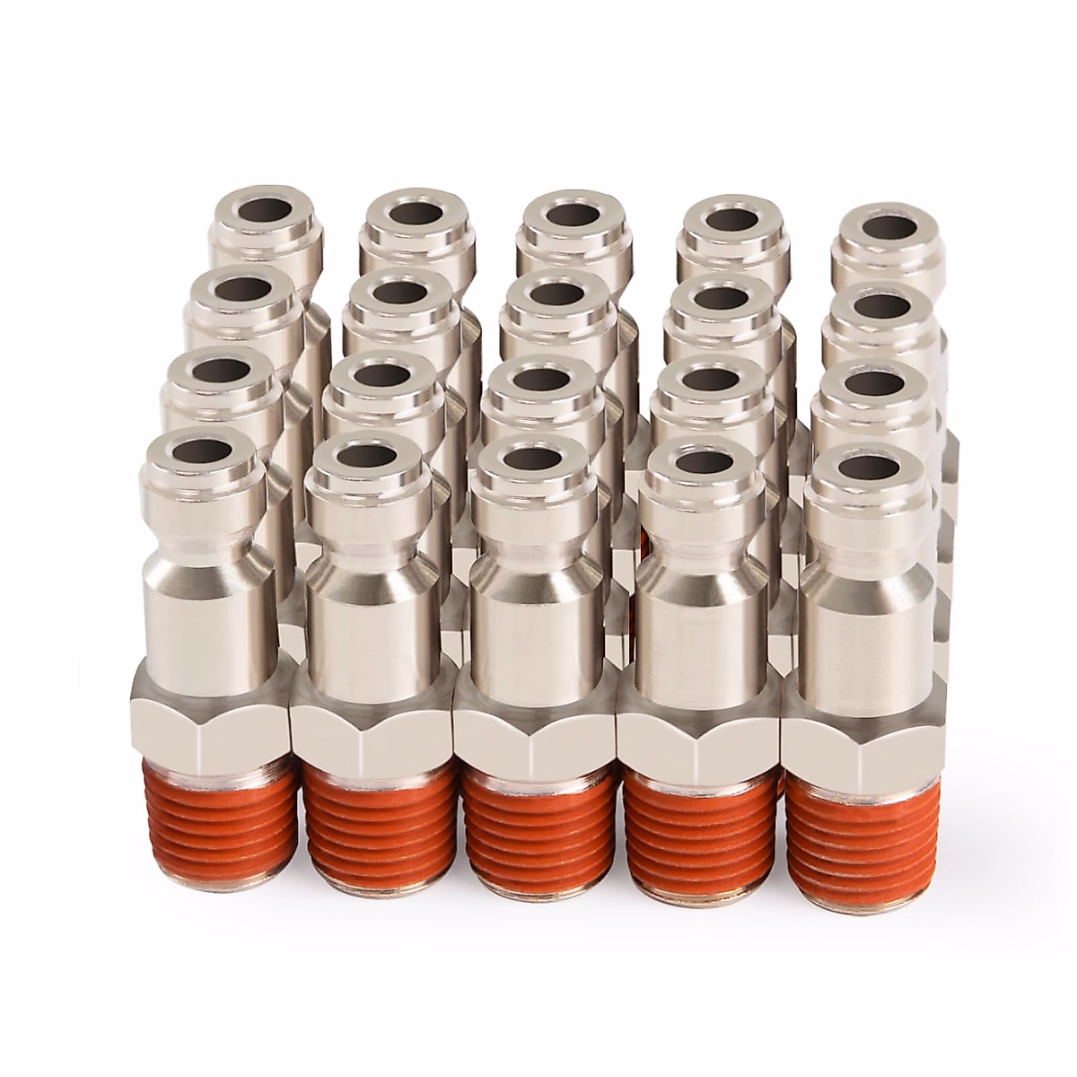 ChillWaves Automotive T-Style Air Plug, 1/4" NPT Male Pneumatic Plugs, Air Compressor Accessories Fittings(10-PACK)