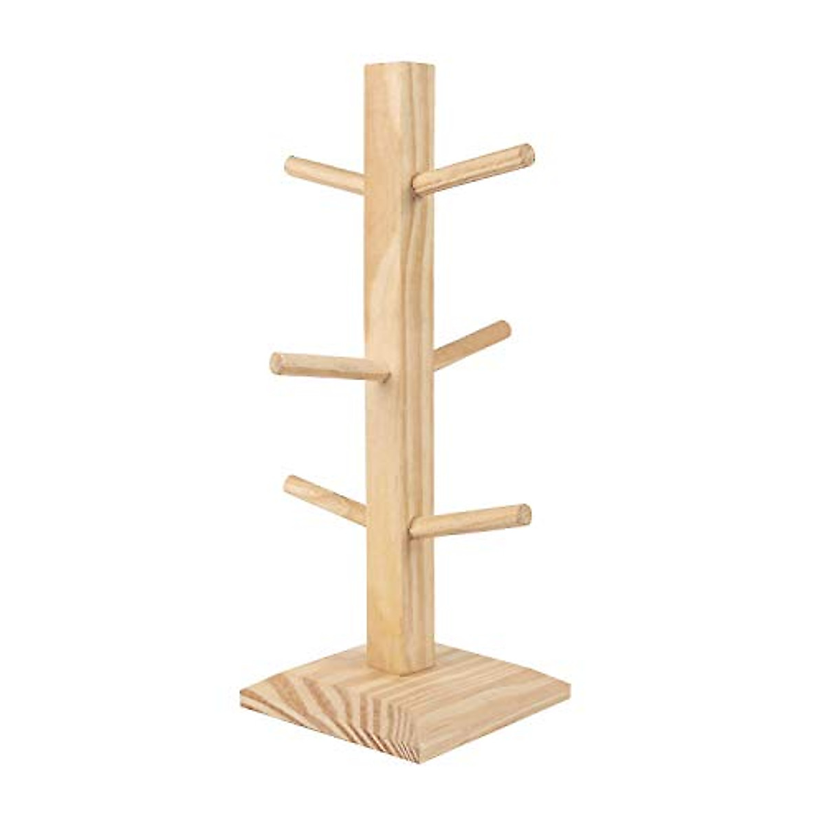 STORE INDYA Wooden tea coffee mug display stand 6 Hook