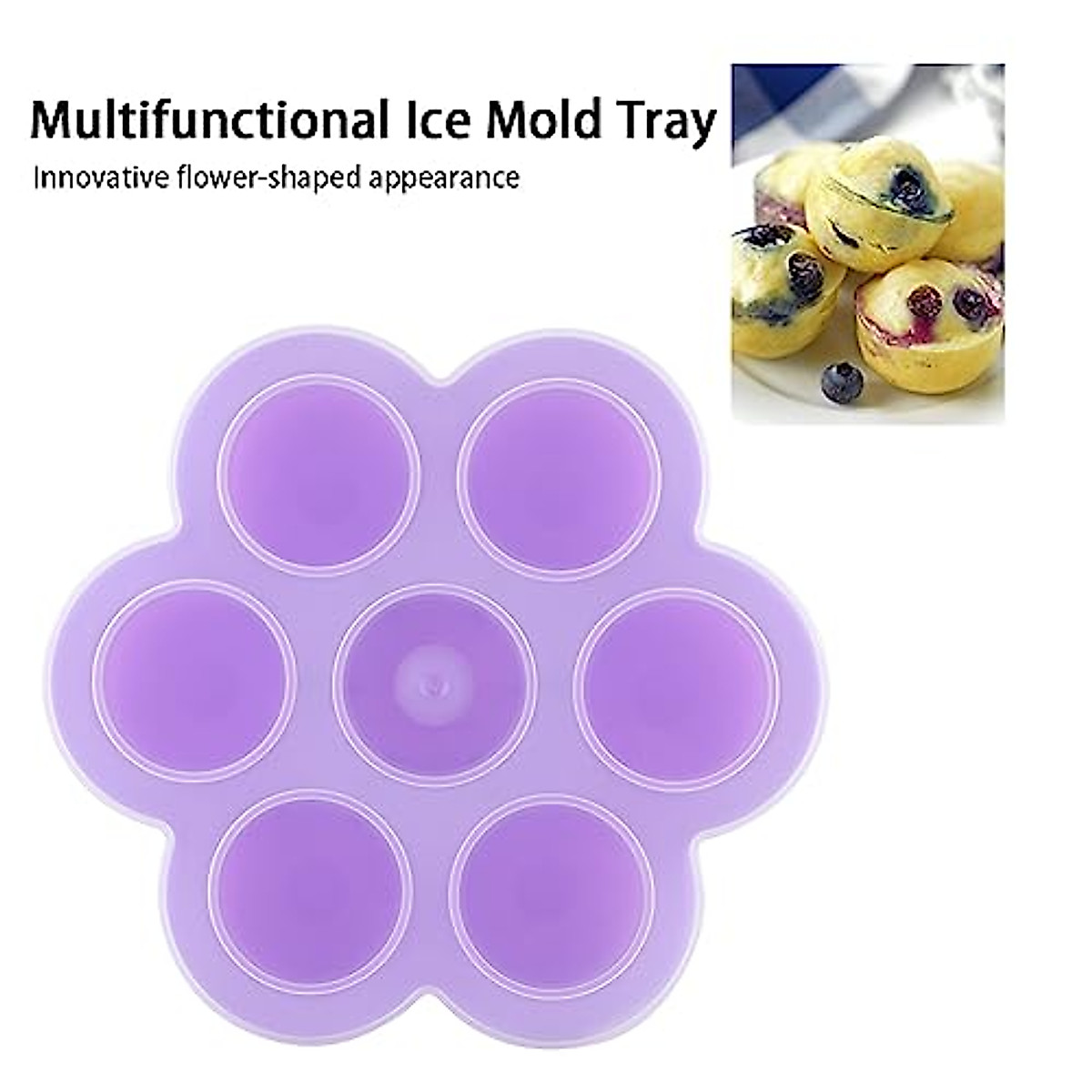 YYQTGG Food Freezer Mold, Ice Trays with Lid Food Freezer Container Food Freezer Tray New(Purple)