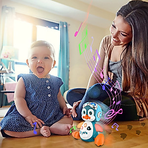 US-VIVIV Baby Musical Toys Penguin 6-18 Months 2 Year Old and up Boys Girls Crawling Toys Early Learning Interactive Educational Preschool Development Kid Birthday Gifts Toy Christmas