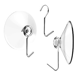 TOPQINFENGYUE 4 Pack Suction Cup Hooks Small Suction Cup Wall Hook Clear Clear Plastic Sucker Pads Removable for Home Kitchen Bathroom Glass Towel Hooks