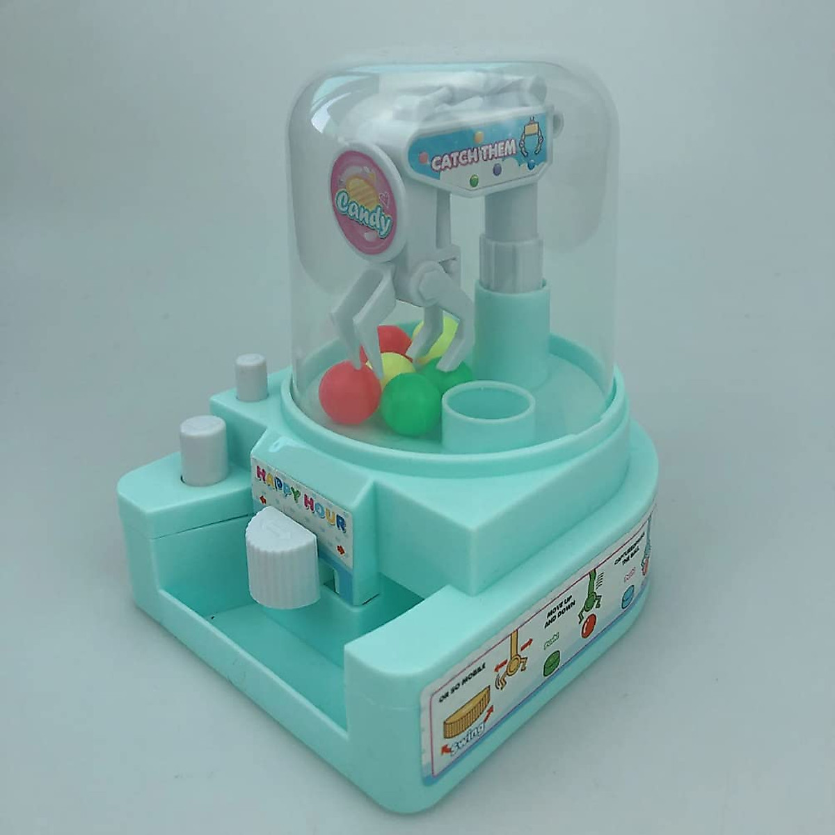 NUOBESTY Mini Candy Catcher Grabber Catcher Claw Machine Toy Crane Catch Toy Mini Grabber Arcade Game Ball Machine No Battery Required for Kids
