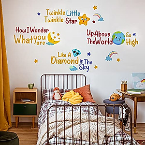 DEKOSH Nursery Wall Decor with Twinkle Twinkle Little Star Rhmye | Beautiful Design Wall Decals for Baby Nursery, Girls/Boys Bedroom