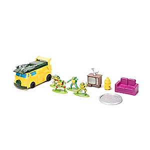 Teenage Mutant Ninja Turtles Turtle Lair Nano Scene w/ 1.65" Die-Cast Collectible Figures, Toys for Kids and Adults