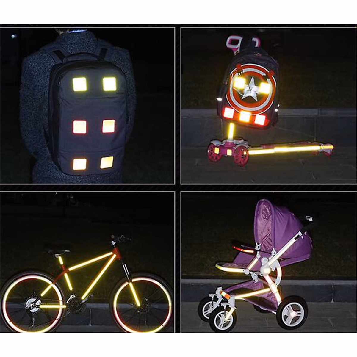 Reflective Tape 1 inch Wide 15 FT Long High Intensity Red Trailer Reflector Safety Conspicuity Tape for Vehicles Trucks Bikes Cargos Helmets