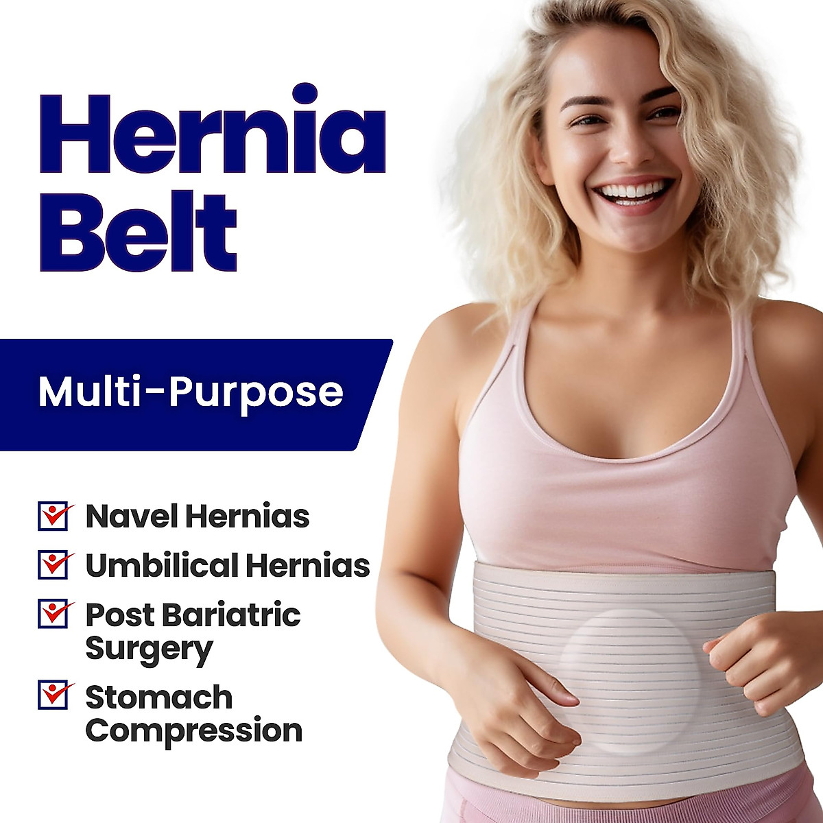 Hernia Belt for Men or Women | C Section Belly Binder &amp; Abdominal Binder | Post Surgery &amp; Pregnancy Tummy Tuck | Hysterectomy, Umbilical Hernia | Postpartum Belly Band &amp; Belly Wrap | (L/XL)