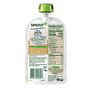 Sprout Organic Baby Food Pouches Stage 3, Creamy Vegetables w/ Chicken, 4 Pouches (Pack of 6) Creamy Vegetables with Chicken 24 Ounce