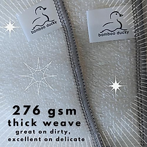Bamboo Dish Cloths, Eco-Friendly,Non-Scratch,Lint-Free,Quick-Dry,Re-Usable,CleaningTowel Pack of 6 (Medium Ducky 9x7inch, Modern Grey/White)