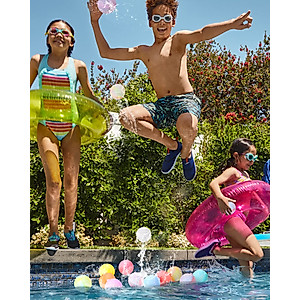 FEBALHS 12pcs Reusable Water Balloons, Summer Outdoor Silicone Pool Beach Water Toys for Kids 4-8-12, Outside Water Bomb Ball Games Refillable Fun Party Gift for Boys and Girls