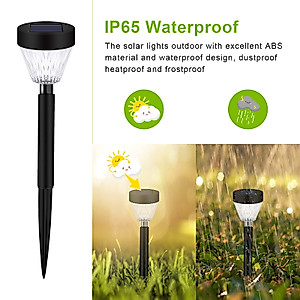 RIDALUX Solar Pathway Lights 12 Pack, Outdoor Waterproof Garden Lights Auto On/Off, Landscape Lighting Decorative for Yard Walkway Driveway Lawn