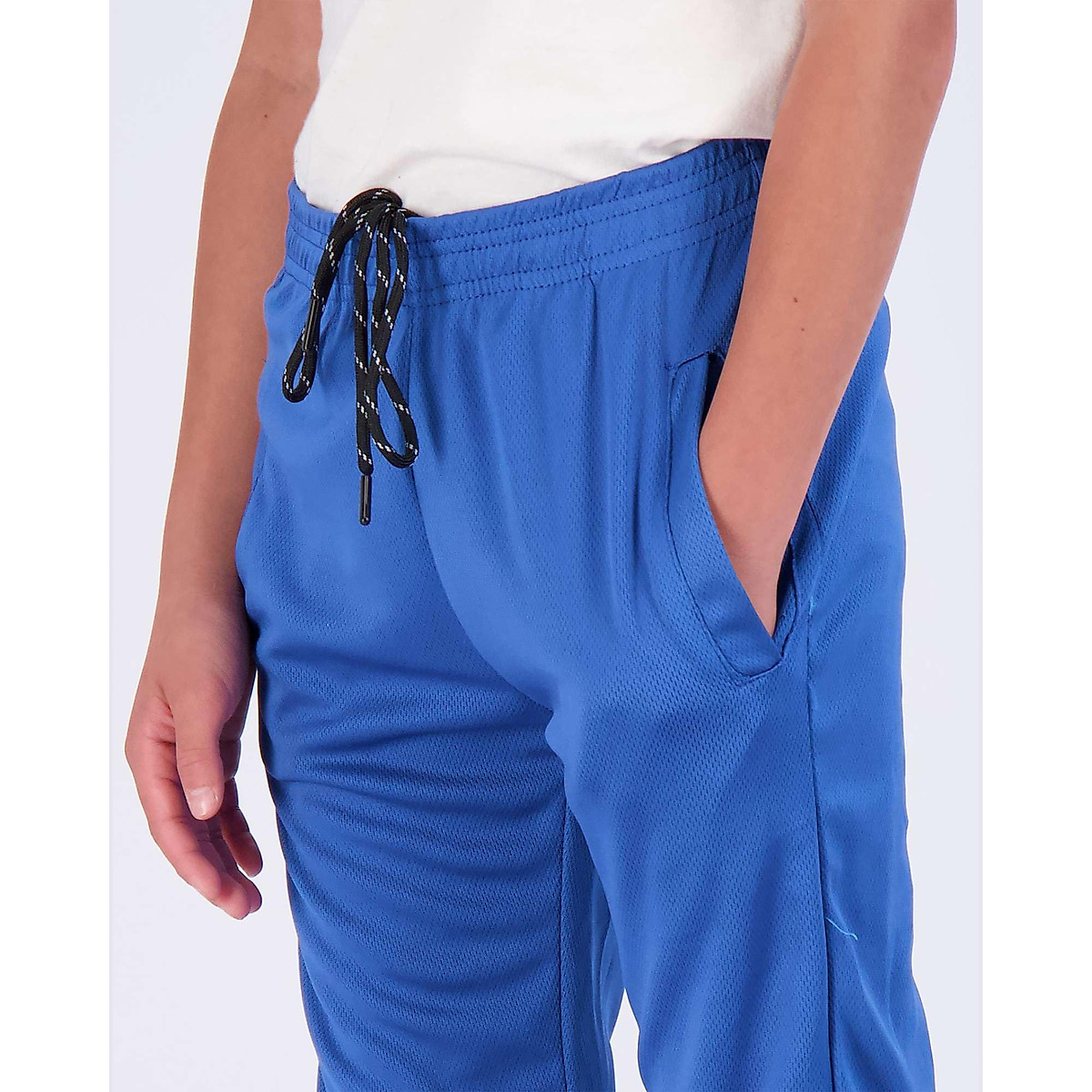 Real Essentials 3 Pack Boys Youth Active Teen Mesh Sweatpants Joggers Running Basketball School Track Pants Athletic Workout Gym Training Jogger Fit Kid Casual Pockets - Set 4,S(8)