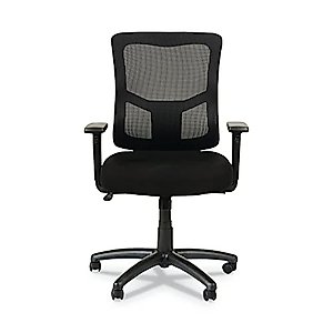 Alera ALEELT4214F Elusion II Series 275 lbs. Capacity Mesh Mid-Back Swivel/Tilt Chair with Adjustable Arms - Black