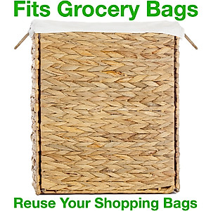 AppliaFit Wicker Trash Can - Fits Grocery Shopping Bags - Waste Basket for Reusing Grocery Shopping Bags (2-Pack)