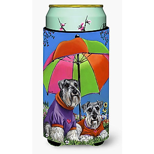 Caroline's Treasures PPP3166TBC Schnauzer Soulmates Tall Boy Hugger Can Cooler Sleeve Hugger Machine Washable Drink Sleeve Hugger Collapsible Insulator Beverage Insulated Holder