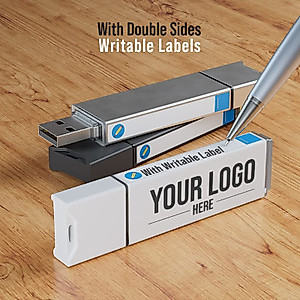 Customized USB Flash Drive Personalized Memory Stick with Writable Labels Logo Printed Jump Drive 8GB 100 PACK
