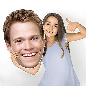 DP BOUTIQUE Custom Big Head Cutout, Customize Giant Fat Heads, Fun Fathead Cardboard, Personalized Face Signs, Custom Photo, 1 Piece, Coroplast, Up to 36” Tall, 3 Sizes