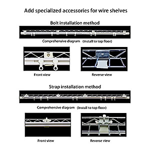 ZOOLYO Shelving Cover Storage Shelf Cover Wire Rack Shelving Cover, Fits Racks 48Wx24Dx72H inch,Fast and Convenient Access to Item (Black,only Cover).