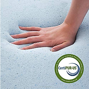 Linenspa 3 Inch Memory Foam Mattress Topper, Gel Infused RV Queen Mattress Topper with Cover, CertiPUR-US Certified