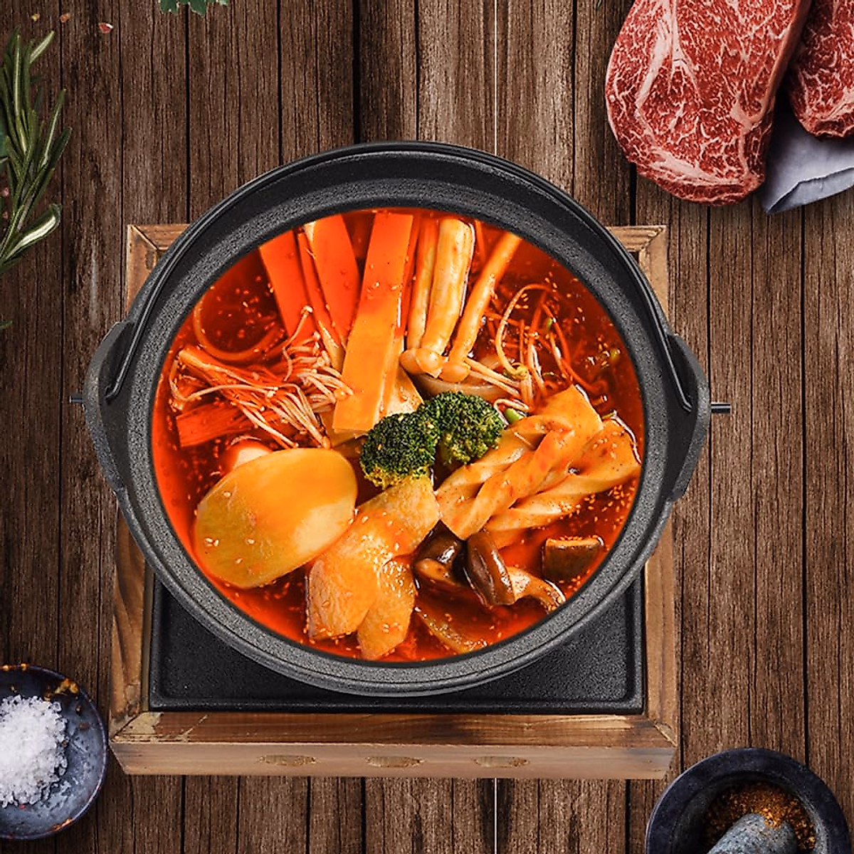Cast Iron Nabe Pot Iron Soup Pot Cast Iron Stock Pot Non- Stick Cooking Pot Soup Pot Japanese Hot Pot Saucepan Stew Pot Casserole Pot Oven Pot With Furnace Sukiyaki Hot Pot Sukiyaki Hot Pot