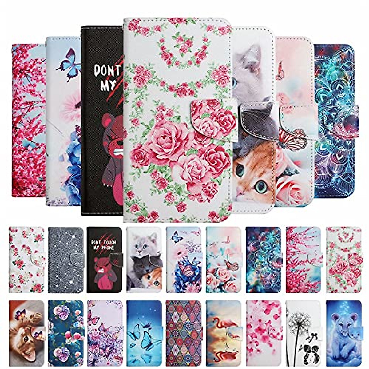 MTQLX Wallet Case for Oppo Reno 6 PRO Plus 5G Premium Luxury Flower Pattern Woman PU Leather Wallet Case with [Kickstand][Wrist Strap],for Oppo Reno 6 PRO Plus 5G (#06)