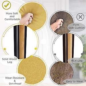 Yaheetech Mid-Century Accent Chairs, Modern Upholstered Living Room Chair, Cozy Armchair Button Tufted Back and Wood Legs for Bedroom/Office/Cafe, Set of 2, Yellow