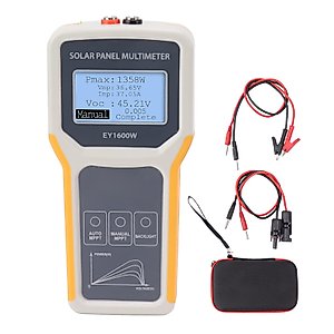 Solar Panel Tester Photovoltaic, 1600W Multimeter Portable Insulation Tester with Ultra Clear LCD Clear Backlight Photovoltaic Panel Multimeter for Laboratories Factories Radio Enthusiasts