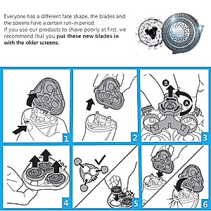 HQ9 Replacement Heads Blades for Philips Norelco Electric Shaver Razor Triple Track Head SpeedXL HQ9080 HQ9070 HQ8240/8260 PT920 8140XL 8150XL 8160XL 8170XL…Upgraded HQ9 Replacement Shaving Blades