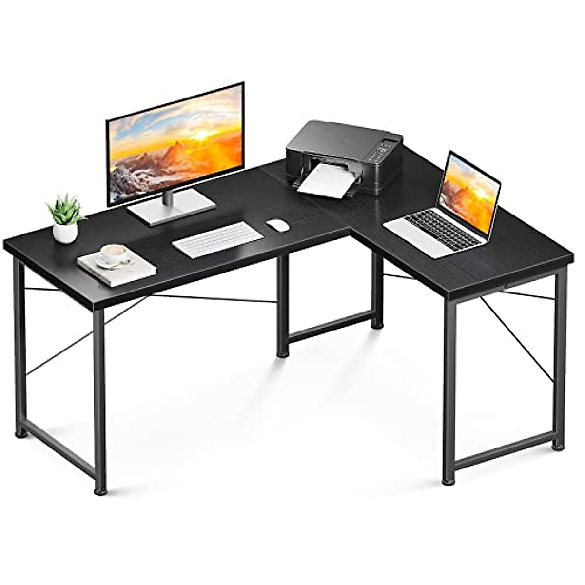 Coleshome 50" L Shaped Desk Computer Desk, L Desk Computer Corner Desk for Home Office Gaming Writing Workstation, Space-Saving, Easy to Assemble