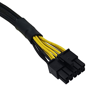 COMeap GPU Power Cable for Dell Precision 5820 7820, 10 Pin to 8 Pin(6+2) 6 Pin PCIe GPU Power Adapter Sleeved 21-inch (53cm)